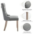 ODUSE-DAILY Grey Linen Dining Chairs Set of 4, Kitchen & Dining Room Chairs, Nailheads Tufted ...