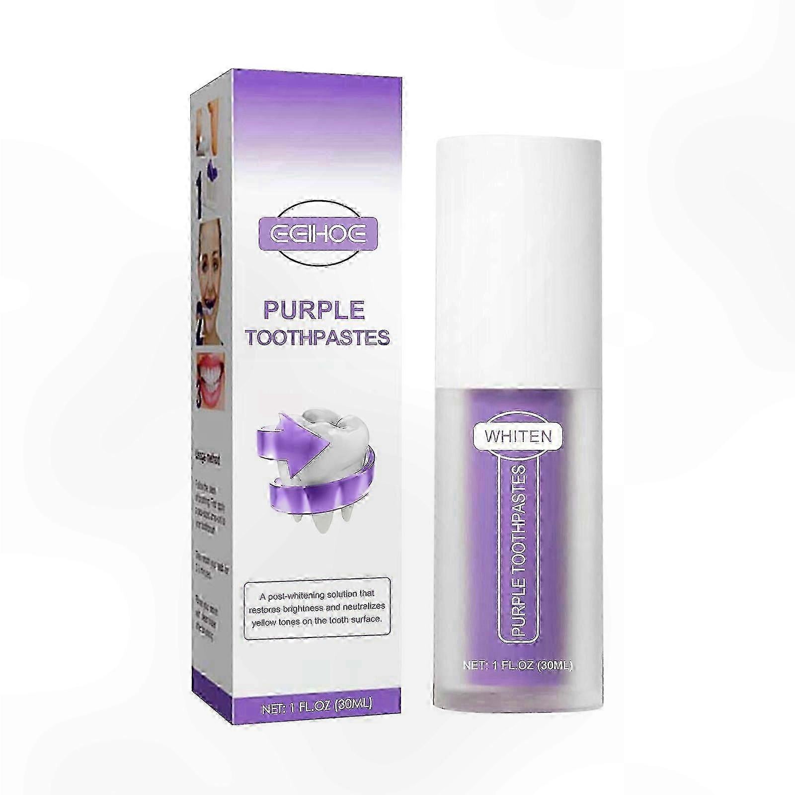 Brightening Toothpaste for Stain Removal and Fresh Breath, Purple ...