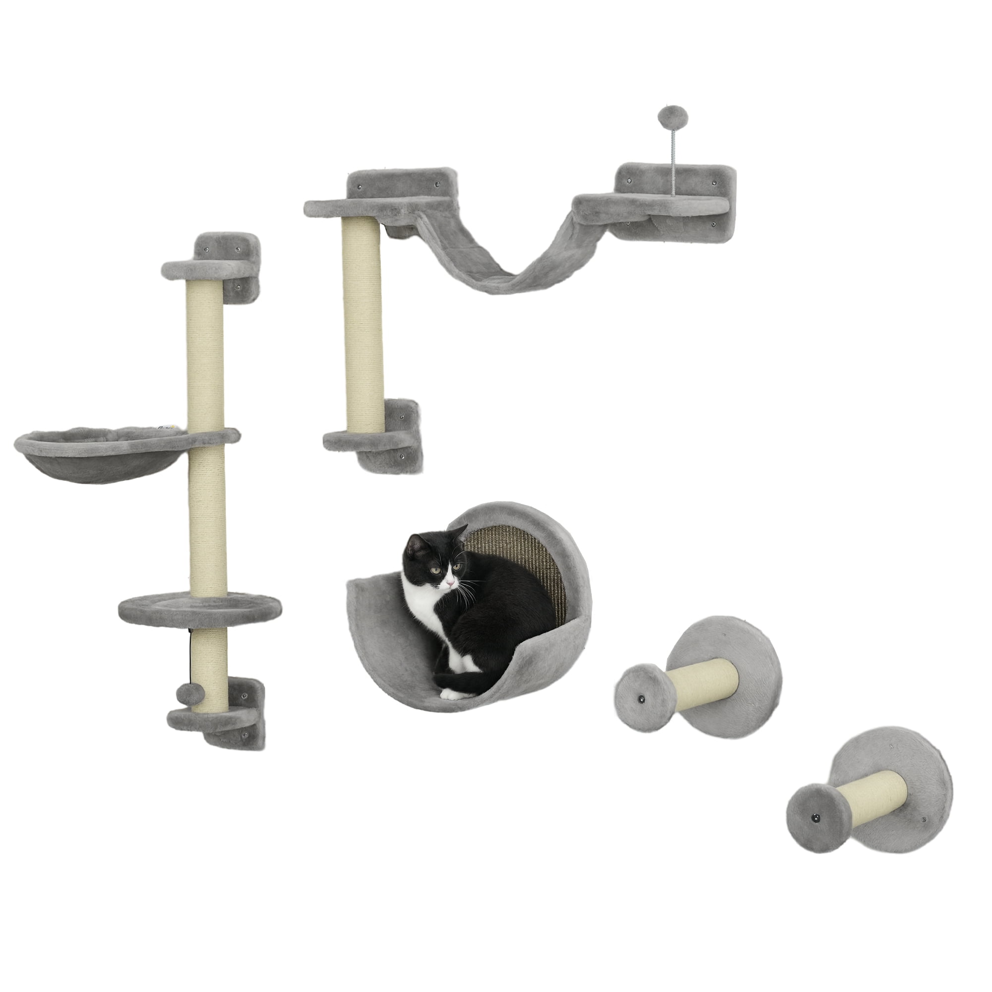 Click here for Pawhut 5pcs Cat Wall Shelves Set For Indoor Cats... prices