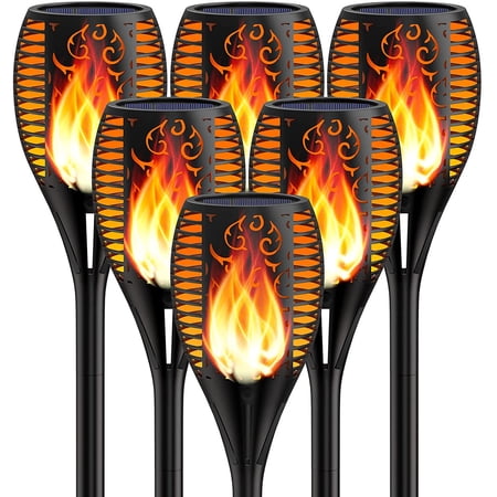 Solar Torch Lights, 6 Pack Solar Garden Lights Outdoor,33 LED Tiki ...