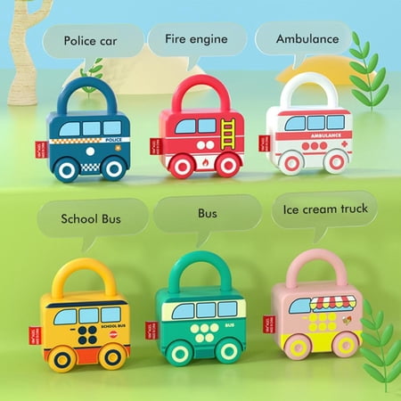 Learning Toys Educational Unlock Car Toys Unlocking Toys 6PCS Unlocking ...
