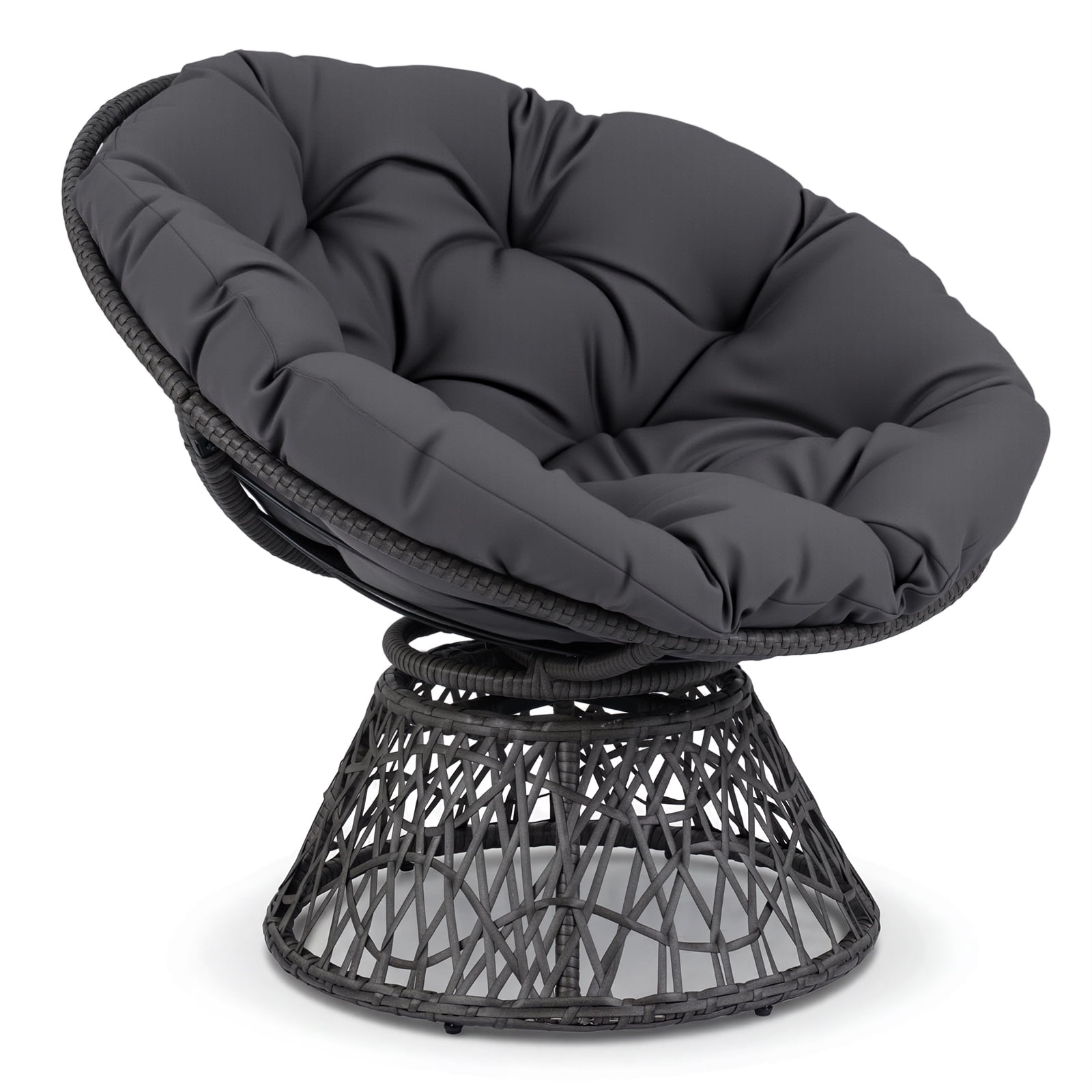 Click here for Gymax 360-Degree Swivel Papasan Chair Round Wicker... prices