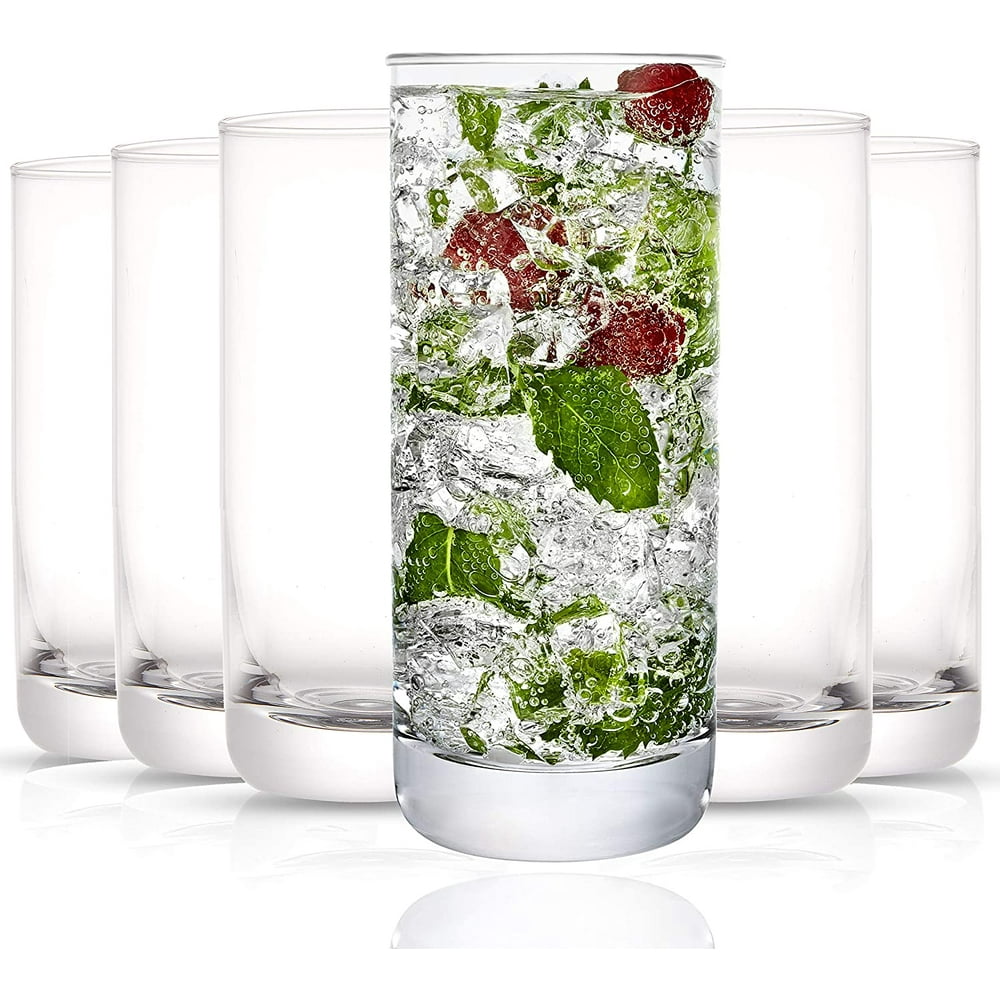 JoyJolt Faye Crystal Highball Glasses -Everyday Drinking Glasses- 13 ...
