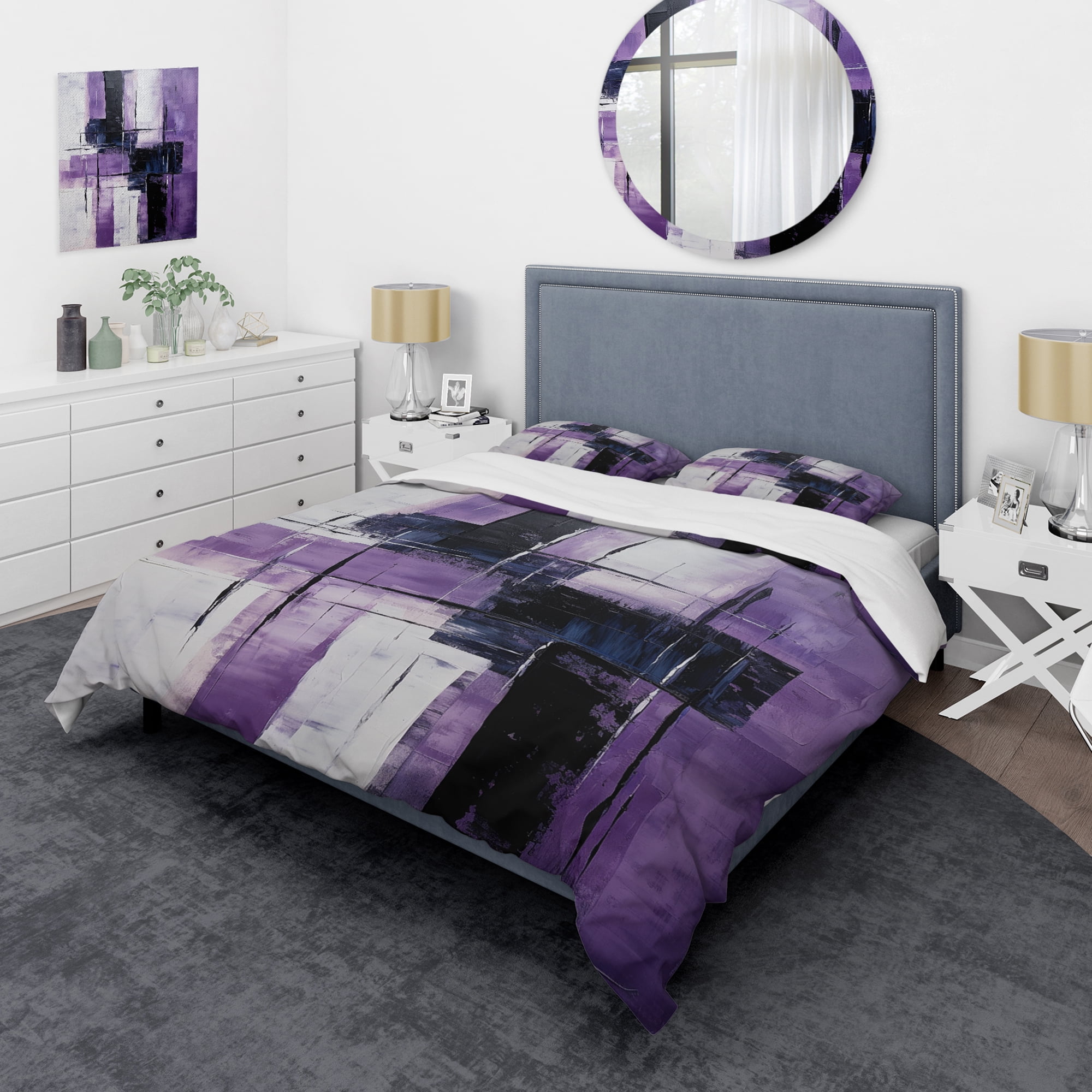 Click here for Designart Cubism Brush In Tachisme Purple V Tachis... prices