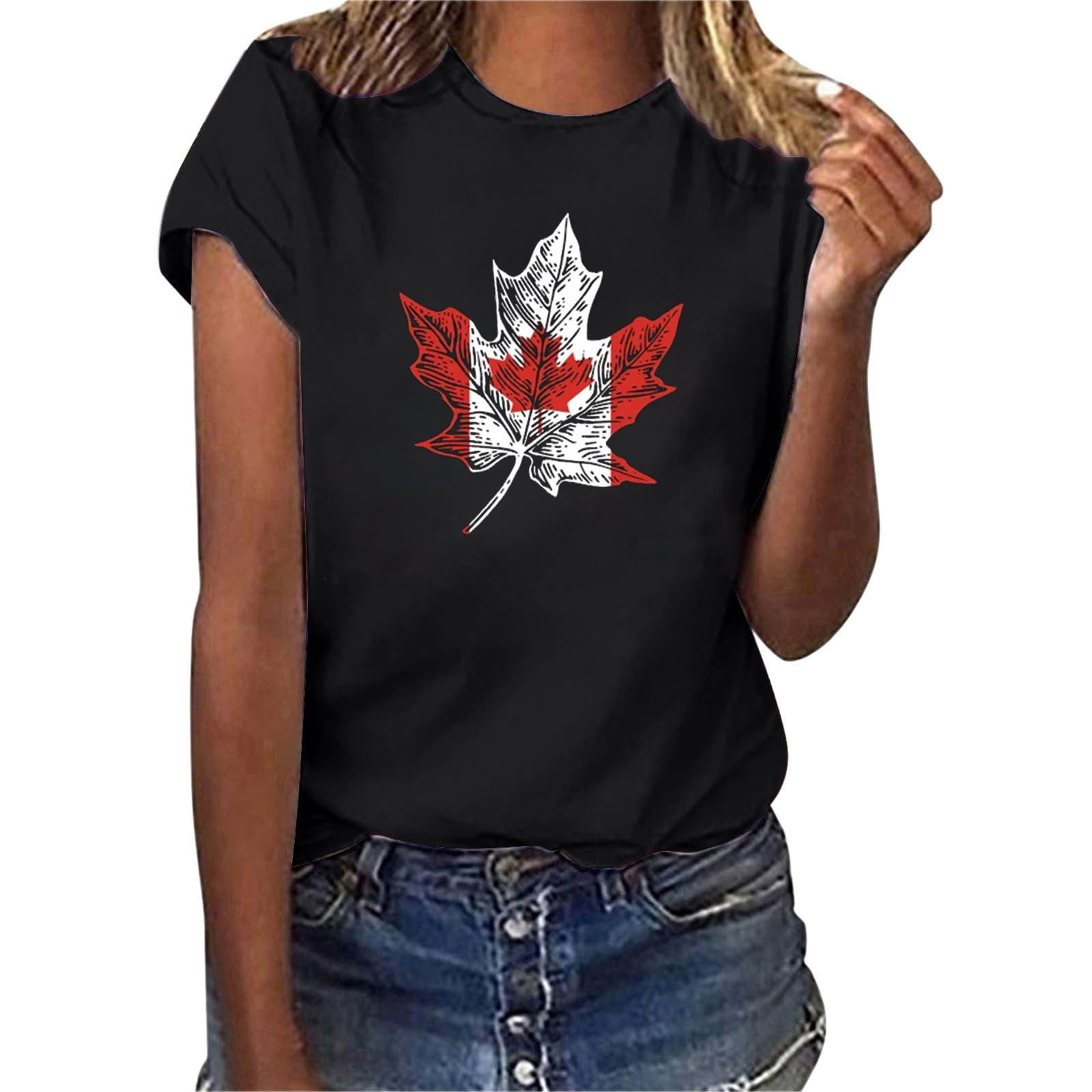 Click here for Povozer Women Canada Day Shirts Canada Flag Graphi... prices