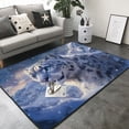 Rugs for Living Room - Snow Leopard Winter Mountain Washable Non Slip ...
