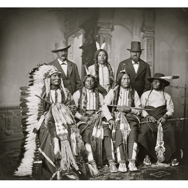 Group of Sioux Indians ''Spotted Tail'' Standing: Joe Merrivale; Young ...