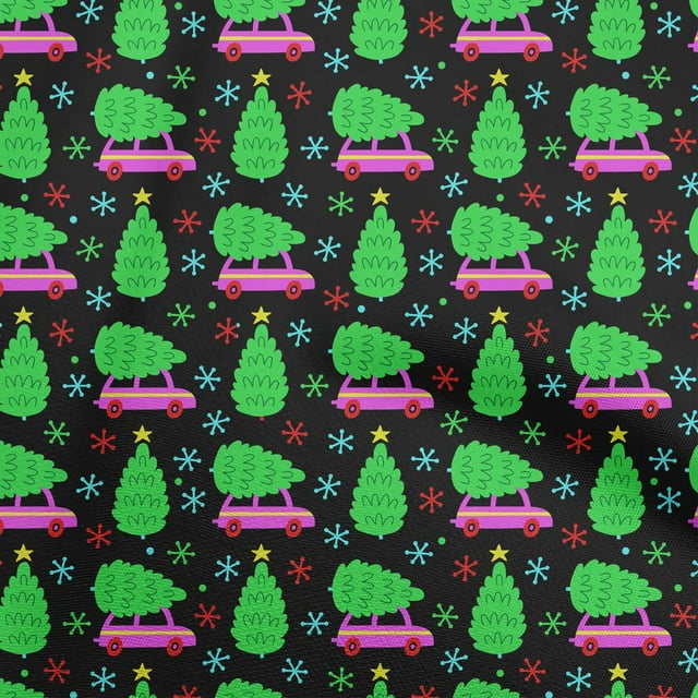 oneOone Velvet Green Fabric Tree Fabric For Sewing Printed Craft Fabric ...