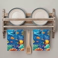 4 Pack Ocean Marine Kitchen Towels Life Fish Coral Seagrass Underwater ...