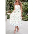 ZhiHiMeRi Southern Belle Floral Midi Dress for Women - Contrast Trim ...