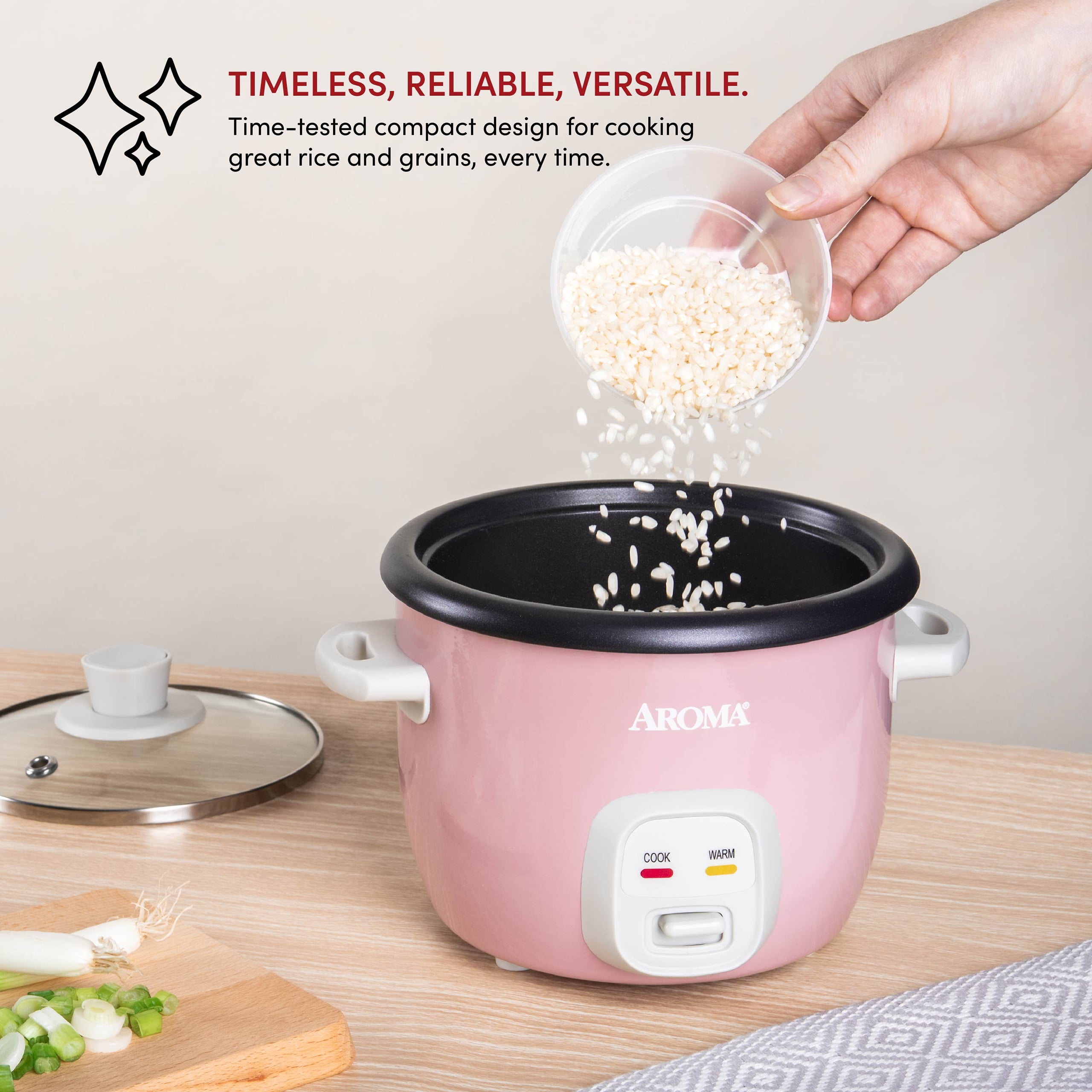 AROMA® 4-Cups (Cooked) / 1Qt. Rice & Grain Cooker, Pink Deals and Price ...