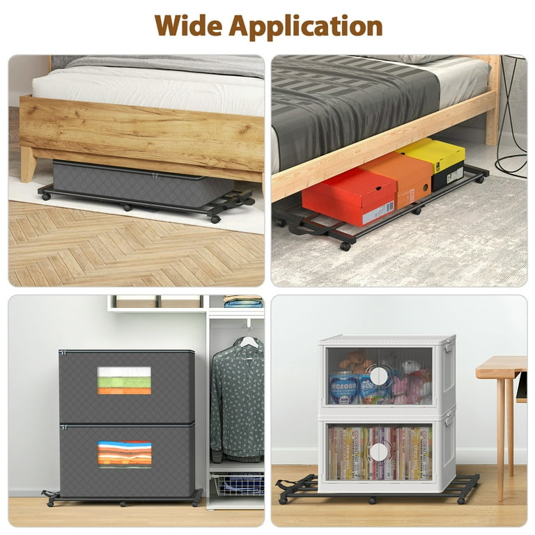Underbed Cart With Wheels Under Bed Storage With Wheels, Under Bed