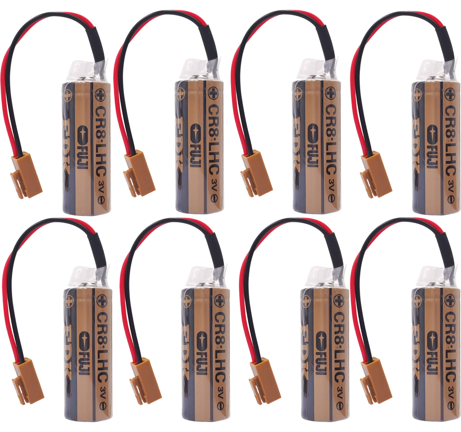 8 PCS CR8-LHC 3V 2600mAh Replacement Lithium Battery for Fuji CR8-LHC PLC Controller Backup ...