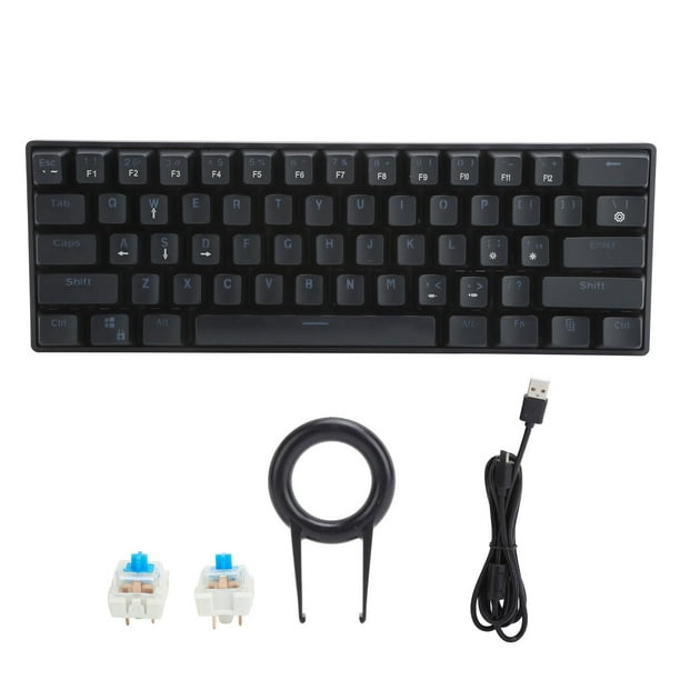 SHAR 61 Key Wired Mechanical Keyboard LED Backlit Gaming Keyboard with ...