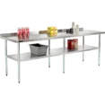 "Nexel HD Workbench, 96""W x 30""D, 18 Gauge 430 Stainless Steel, 2 ...