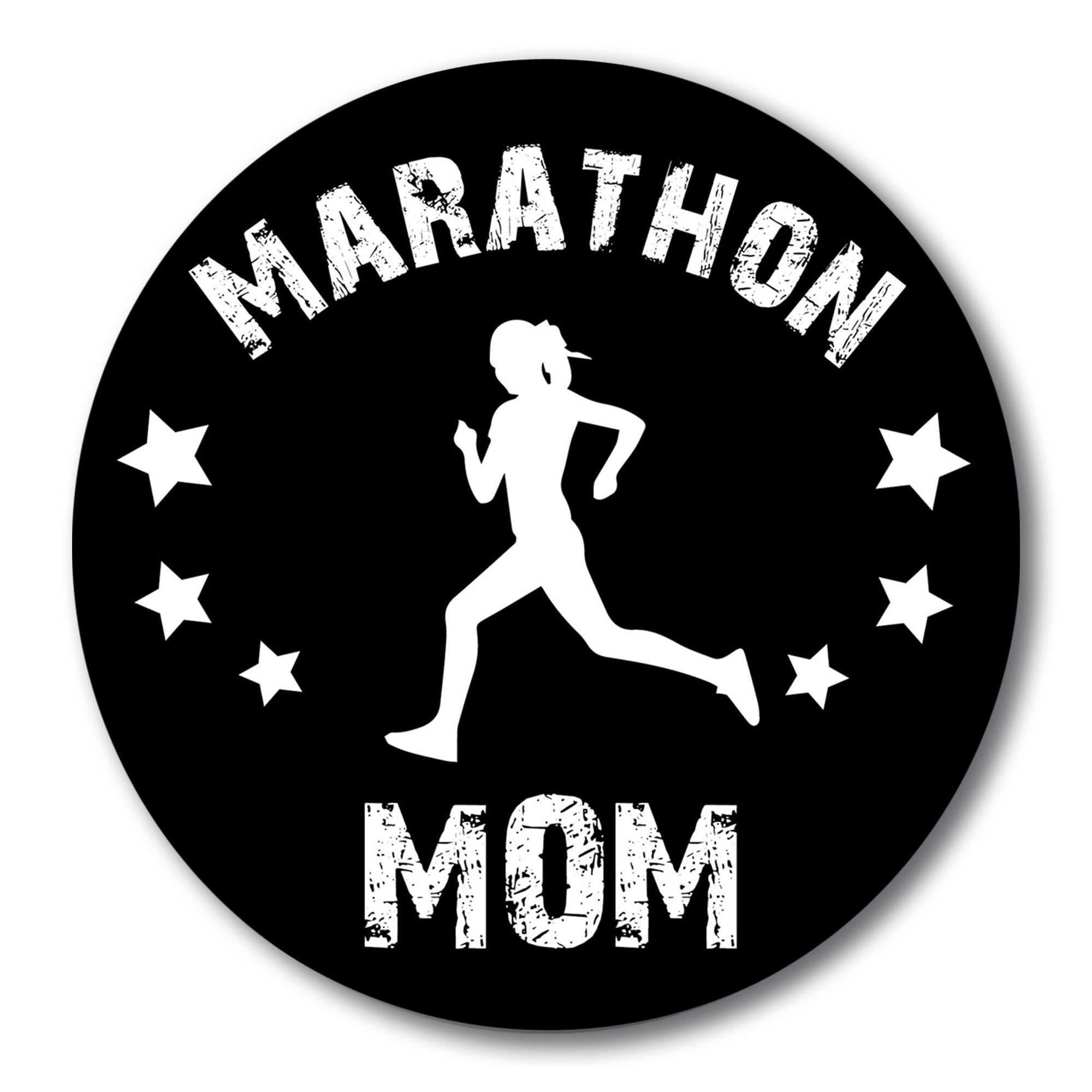 Magnet Me Up Marathon Mom Magnet Decal, 5 Inch Round, Vinyl Automotive ...