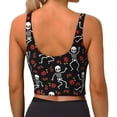 Lsque Skeleton with Roses Printed Women'S Sports Bra, Compression ...