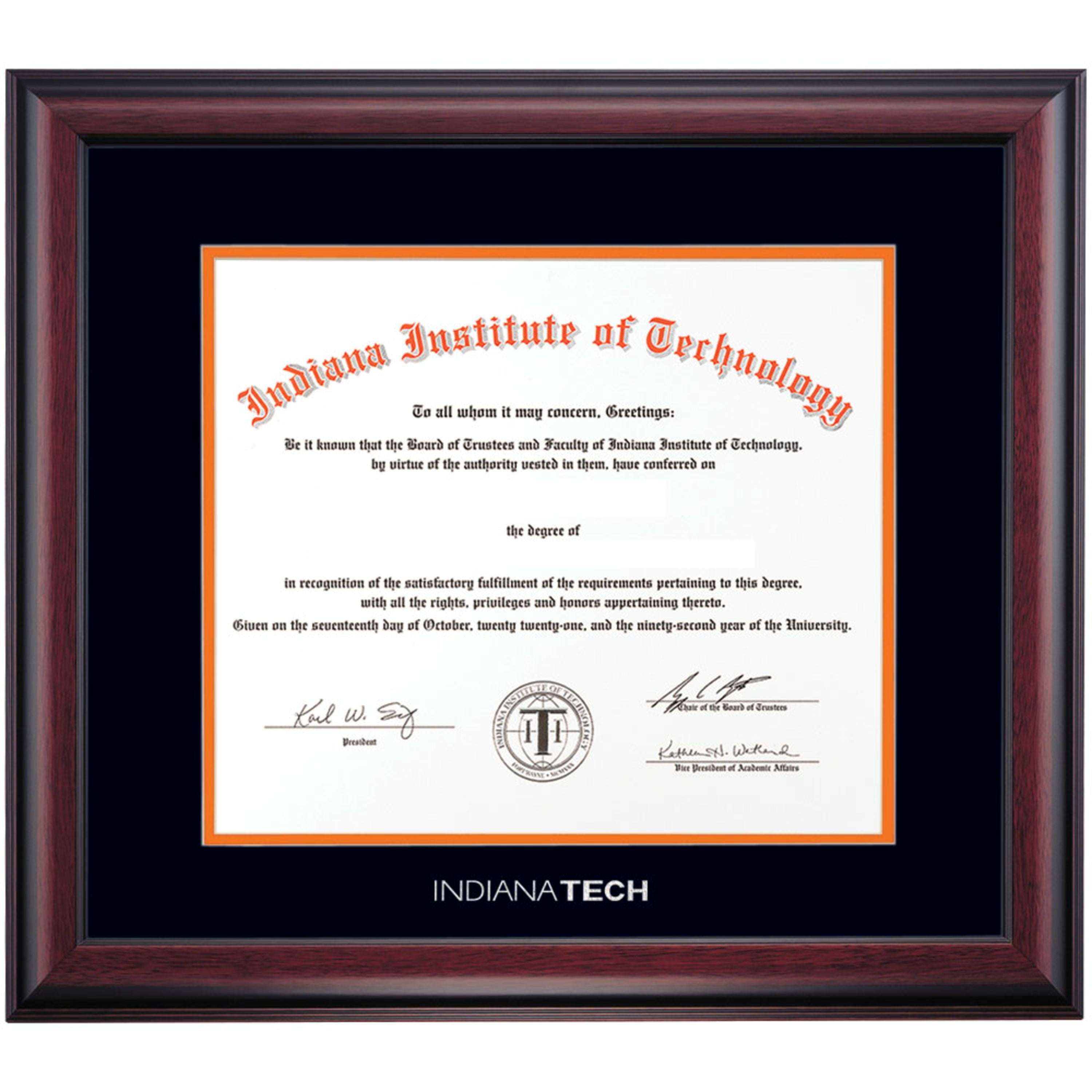 OCM Diploma Frame for Indiana State University, 19" x 21" Diploma ...