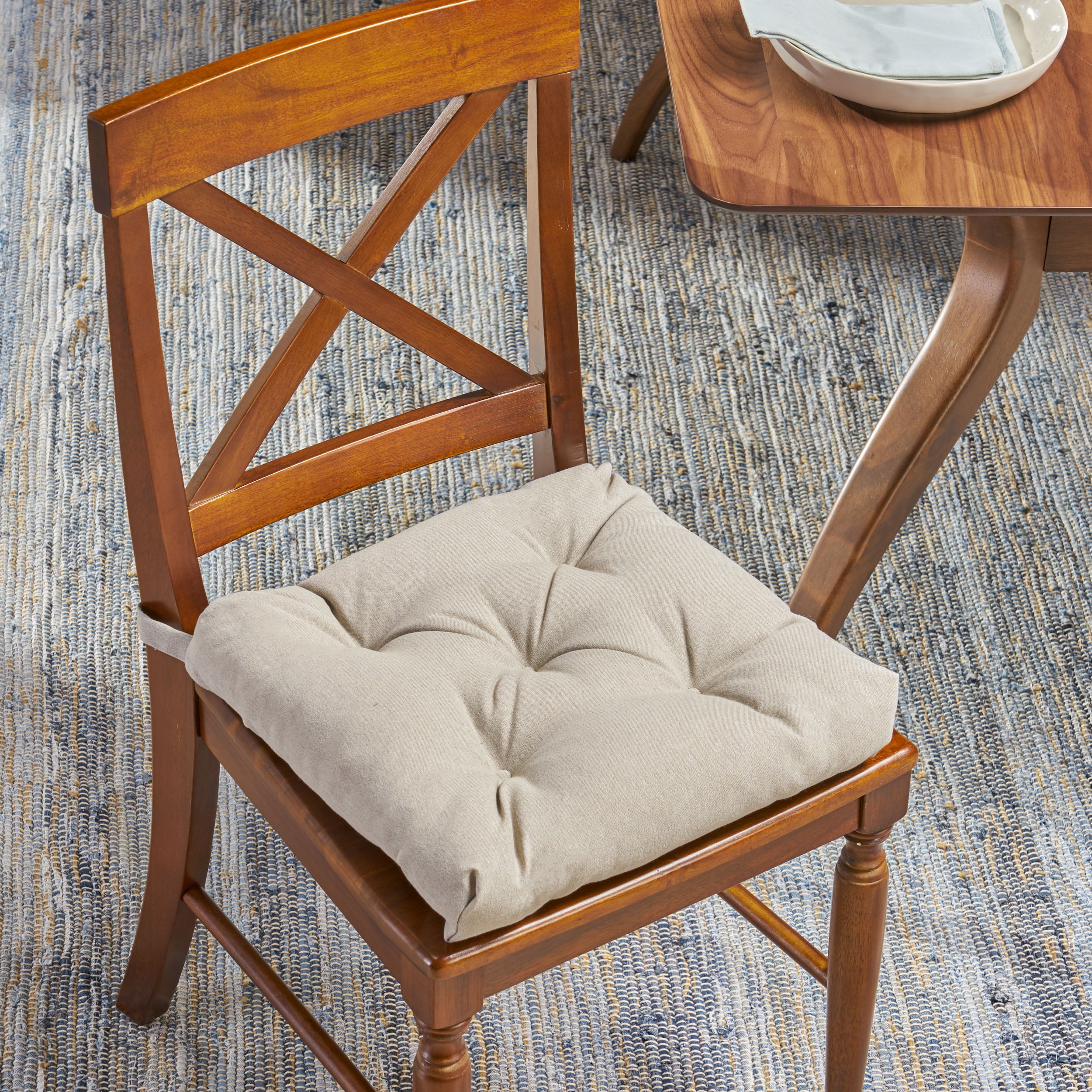 Noble House Johan Indoor Fabric Classic Tufted Chair Cushion, Light ...