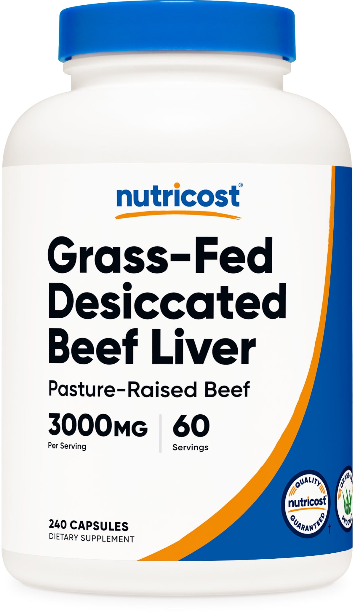 Nutricost Grass Fed Desiccated Beef Liver Supplement 240 Capsules ...