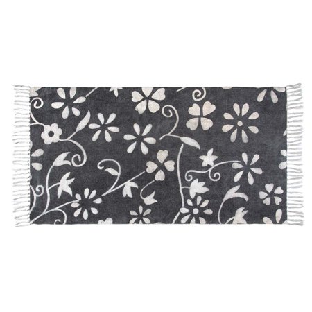 VHC Brands Farmhouse Flooring - Cordova Black Stenciled Rug, 2'3" x 4 ...