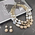 Bocar 3-Layer Chunky Statement Boho Jewelry Set with Carved Wooden ...