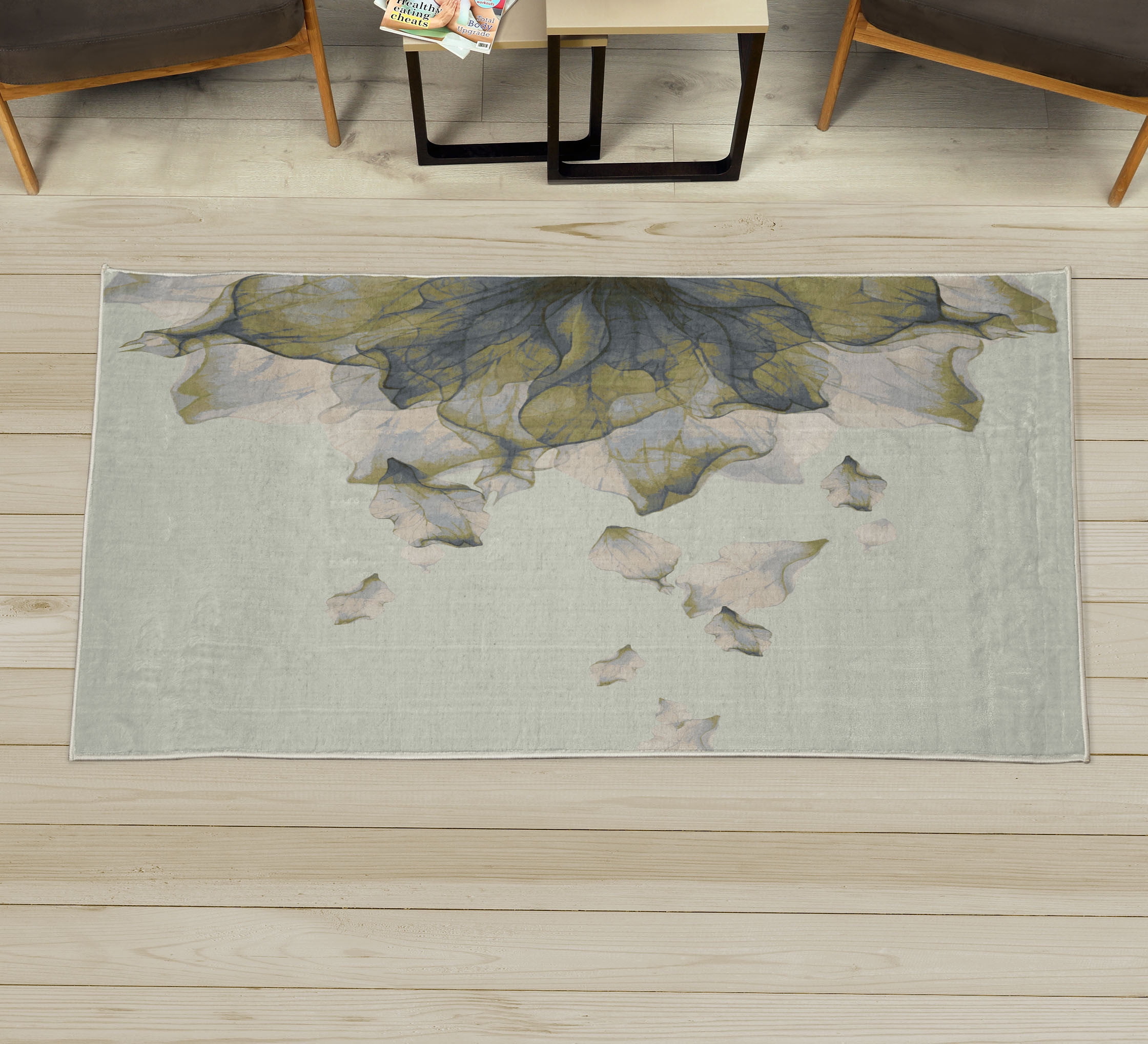 Flower Decorative Rug, Abstract Themed Modern Futuristic Image with ...