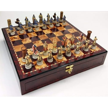 Medieval Times Crusades King Arthur Camelot Knights Chess Set Cherry ...