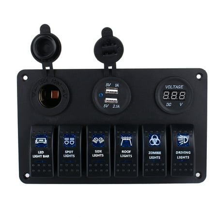 On Off Panels, Toggle Switch Panel 8-30V 6 Gang IP68 Waterproof Pre ...