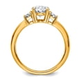 14k Solid Gold 2ct Cert Lab Grown Diamond VS+ F+ Oval Trapezoid 3 Stone ...