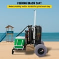 VEVOR Beach Carts for Sand Cargo Deck TPU Balloon Wheels 165LBS Loading ...