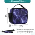ALAZA Purple Lightning Marble Insulated Lunch Box Lunch Bag Cooler Tote ...