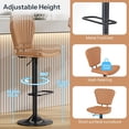 Adjustable Set of 2, 360° Swivel Bar Chairs with Padded Seat, Kitchen ...