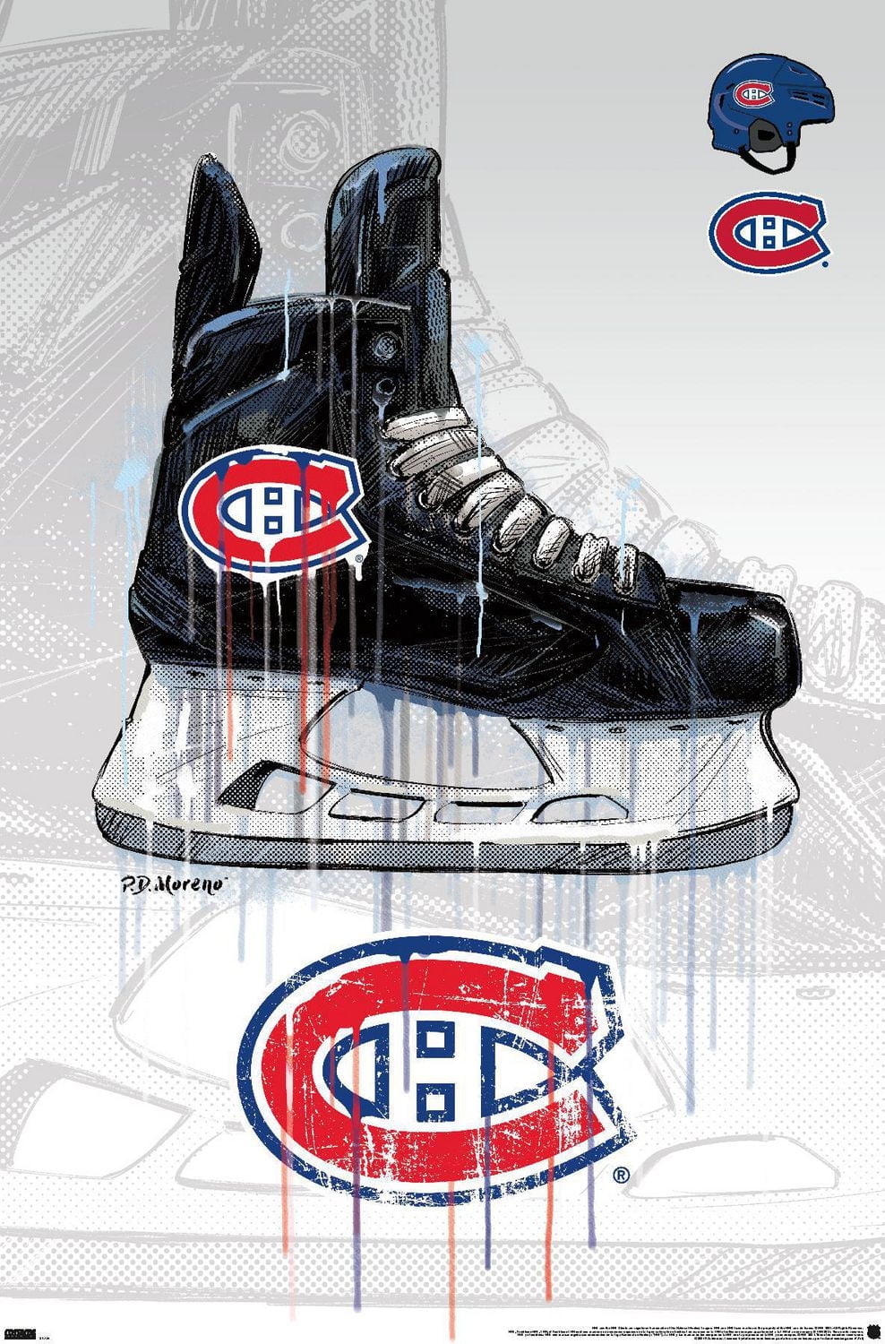 NHL Montreal Canadiens - Drip Skate 21 Wall Poster, 22.375" x 34 ...