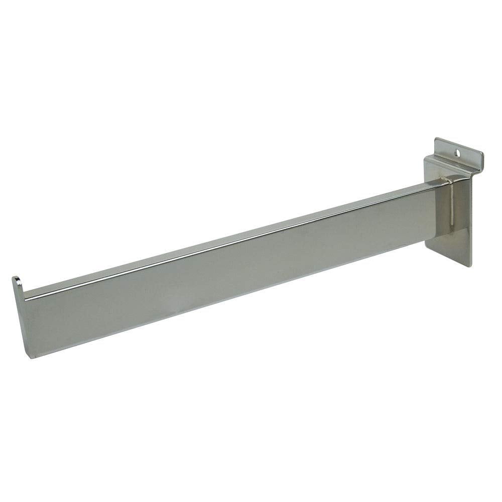 12" Slatwall Rectangular Tube Straight Arm Faceout Hook, Chrome, 1 Unit ...
