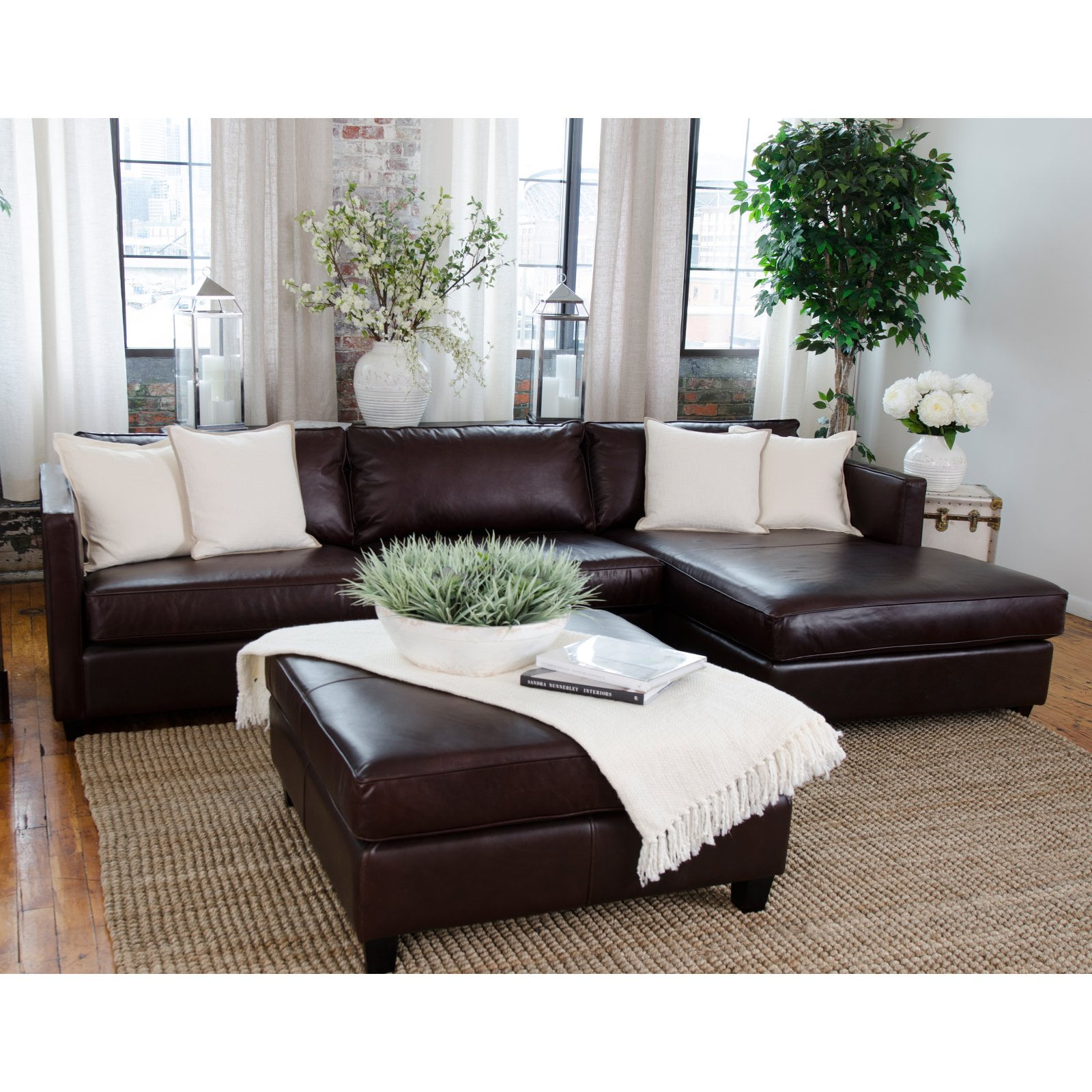 Elements Fine Home Urban Leather 2 Pc. Sofa Set with Square Cocktail ...