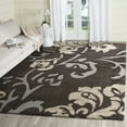 SAFAVIEH Florida Merrick Floral Shag Area Rug, Dark Brown/Smoke, 6' x 9 ...