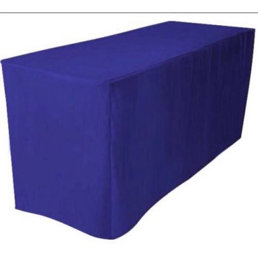 5' ft. Fitted Polyester Table Cover - Navy, Stain+Wrinkle Resistant ...