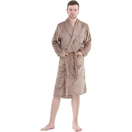Men's Robe Comfy Full Length Long Bathrobe Warm Nightdress Plush Robes ...