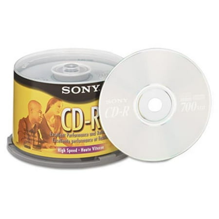 Sony 50CDQ80SP CD-R Discs, 700MB-80min, 48x, Spindle, Silver, 50-Pack ...