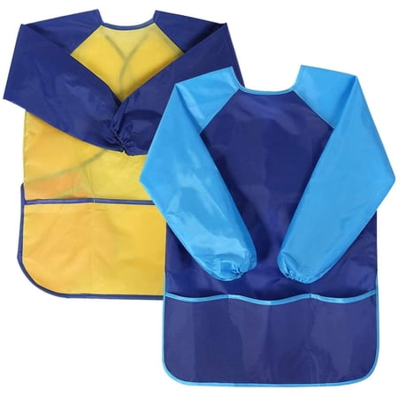 HEIBIN 2pcs Kids Work Wear Waterproof Kids Painting Aprons, Kids Long ...