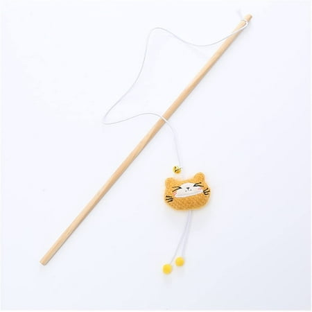 Cat Toy 2 Pcs Cat Toy Cartoon Wooden Animal Funny Cat Stick Rabbit ...