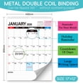 2026-2027 Wall Calendar, 17x12 Inch Monthly Hanging Planner with Large ...