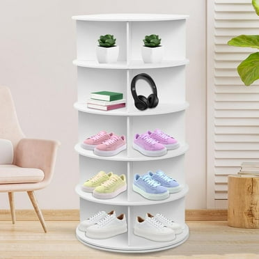 6 Tier 360° Rotating Shoe Rack Tower Spinning Shoe Display Lazy Susan ...