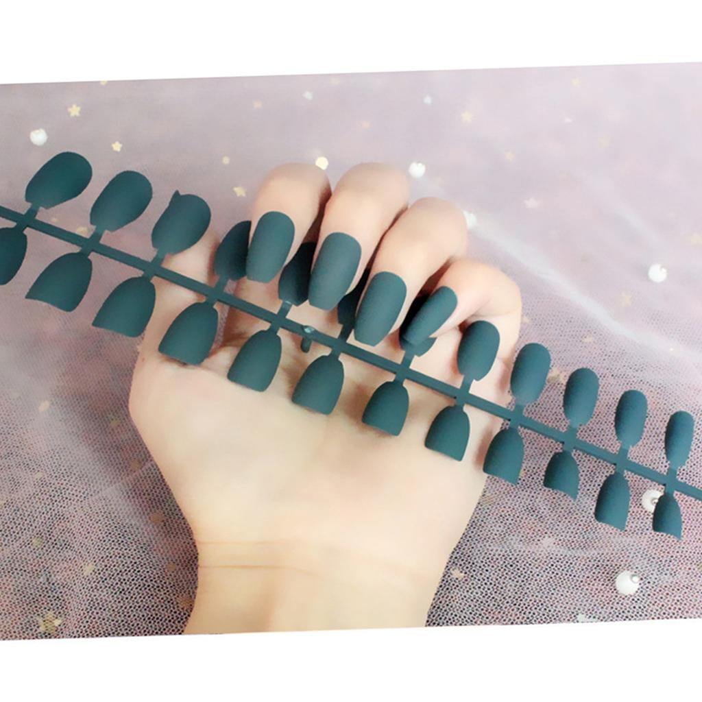 24 Piezas Jinwen DIY Charmful Ballet Uñas Postizas Azul Oscuro | Bodega ...
