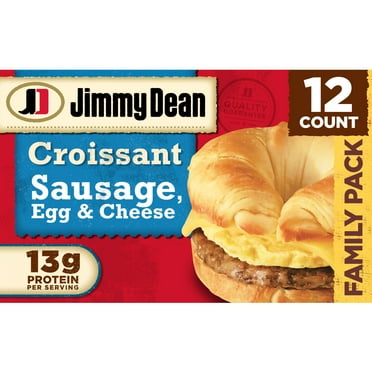 Great Value Croissant Sandwiches Sausage Egg and Cheese, 4.4 oz, 4 ...