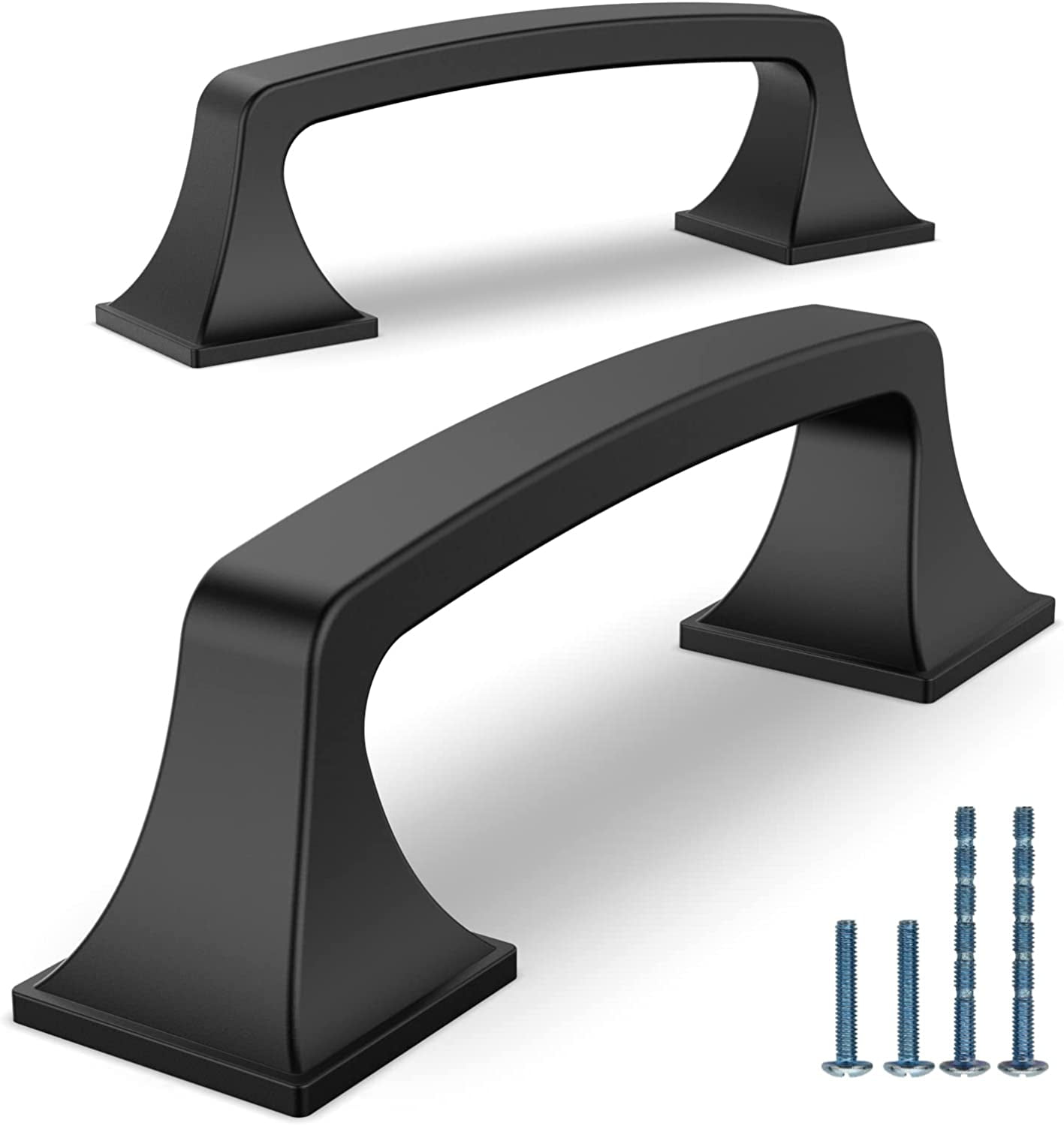 Furniware 10 Pack Heavy Duty Cabinet Door Handles Pull Matt Black ...