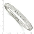 Sterling Silver 6.5mm Diamond Cut Flexible Bangle Bracelet Jewelry ...