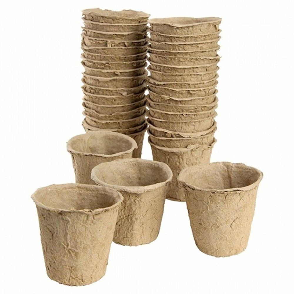 100Pcs 6cm Sowing Biodegradable Peat Growing Nursery Pots Seedlings ...