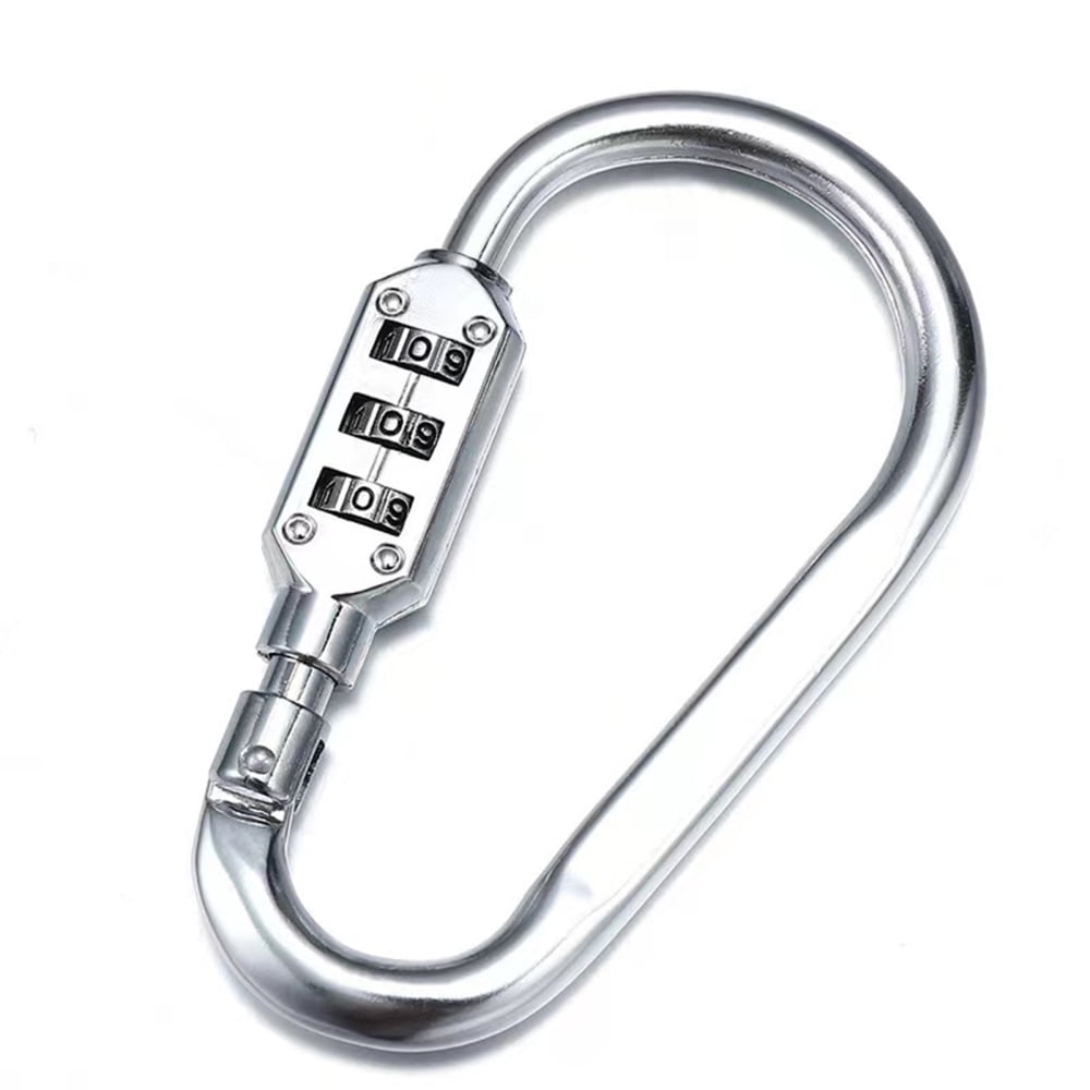 3 Digit Password Lock Carabiner Dazzling D Ring Shape Caribeener for ...